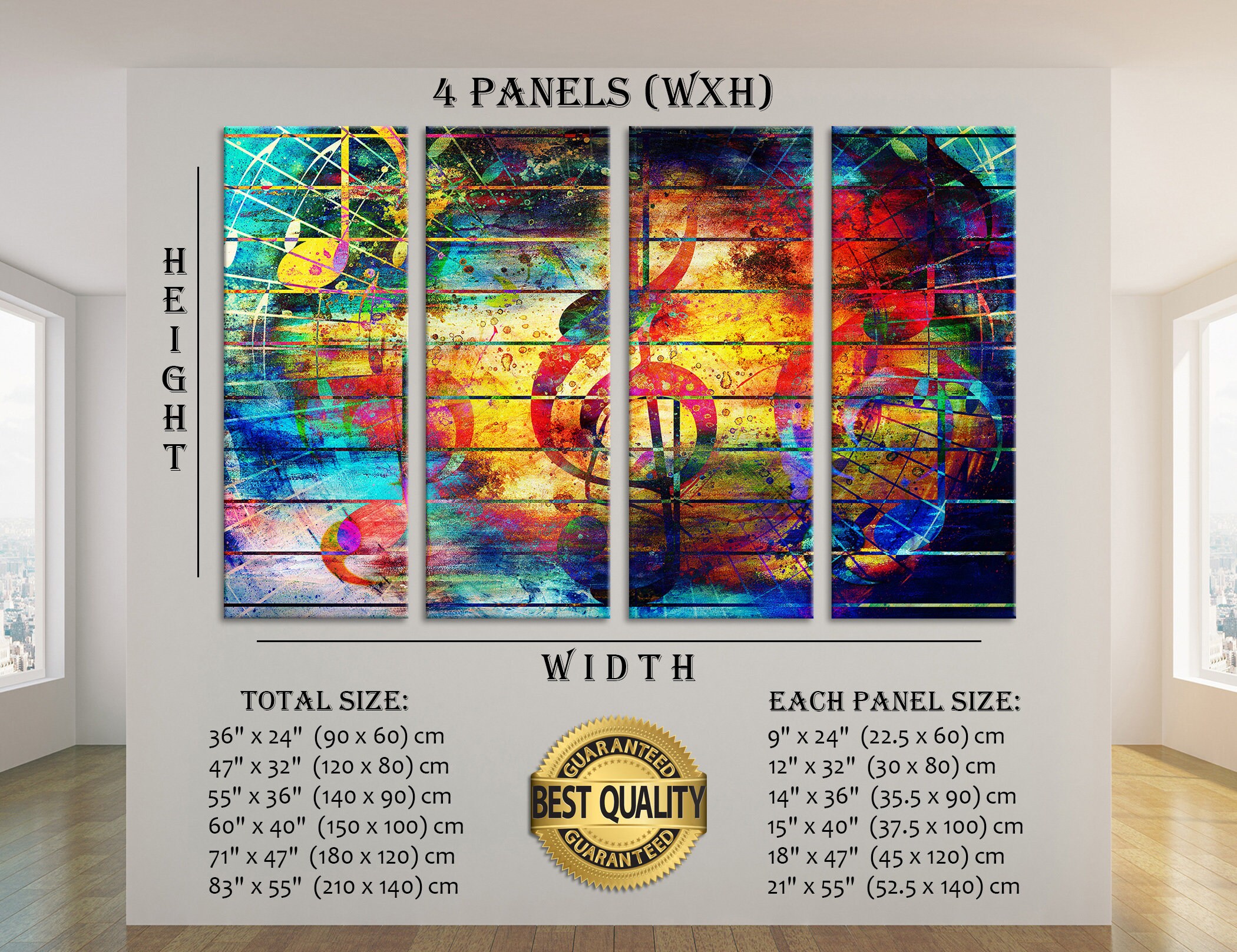 Beautiful Abstract Colorful Collage With Music Notes and the - Etsy