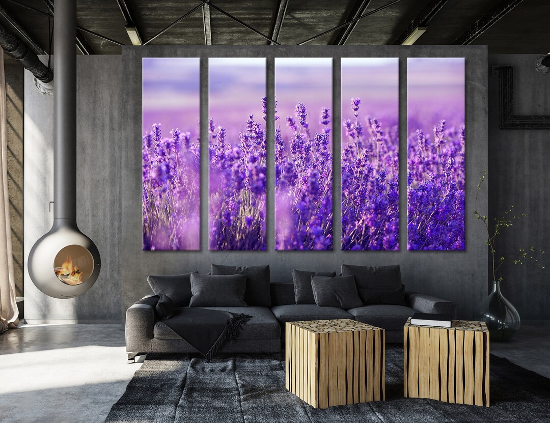 Lavender Field Canvas Print Lavender Canvas Wall Art Natural Wall Art ...