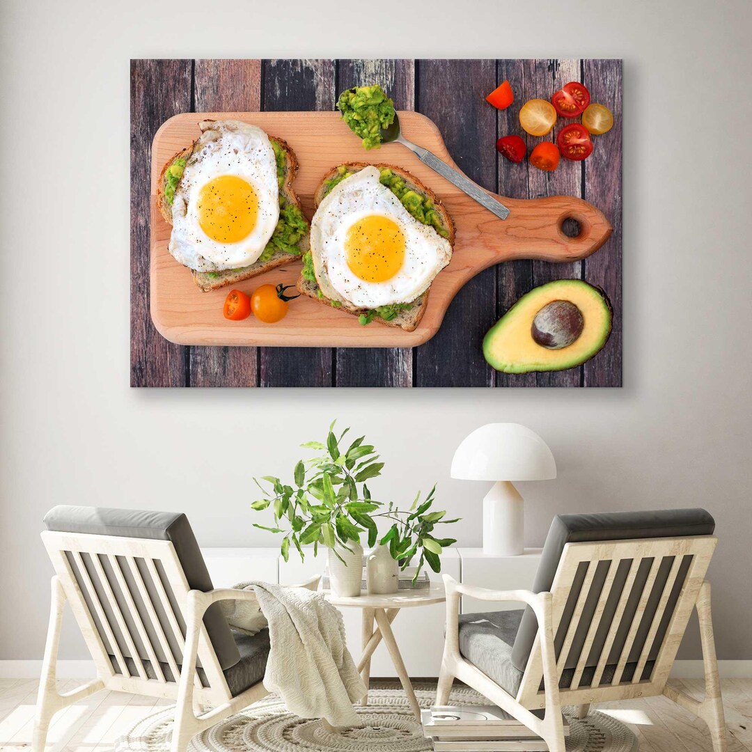 Fried Eggs Canvas Print - Dining Room Wall Art Set - Playful and ...