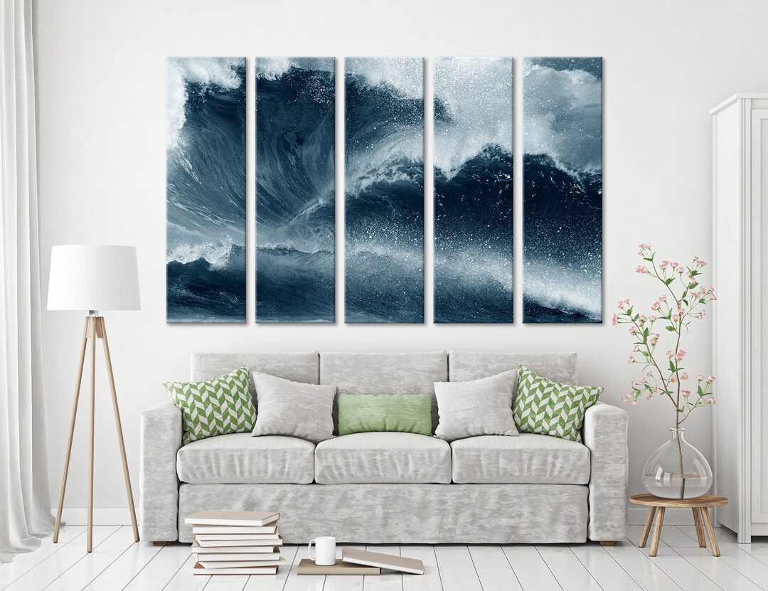 Storm Waves Storm Canvas Blue Water Canvas Print Art Ocean Waves Ocean ...