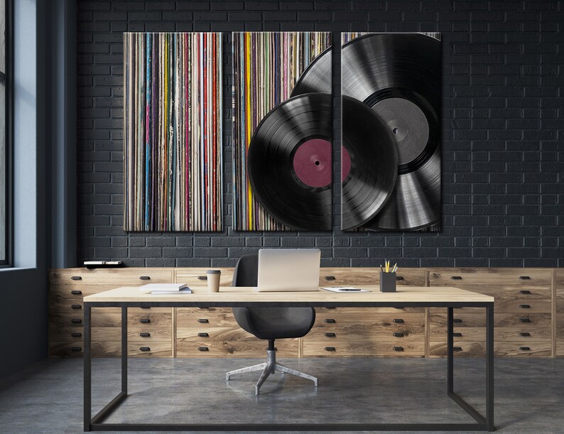 Vintage Vinyl Record Canvas Print Album Collection Wall Art - Etsy