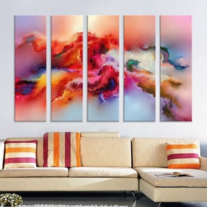 Bright Abstract Print on Canvas Print Wall Art - Etsy