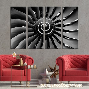 Jet Engine Wall Art Turbine Artwork Jet Engine Canvas Print - Etsy