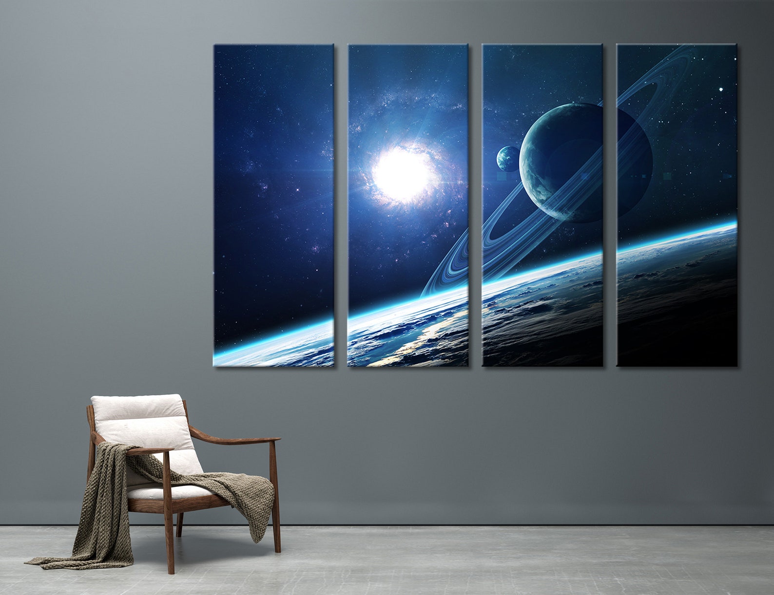 Abstract Scientific Background Planets in Space Nebula and - Etsy