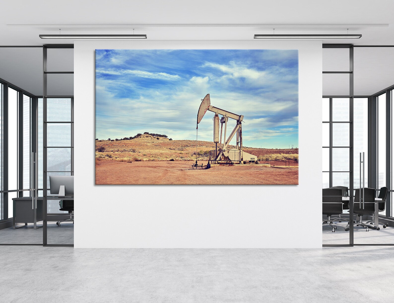 Oil Production Art View of Texas Canvas Oil Pump Decor Oil Pump Photo ...