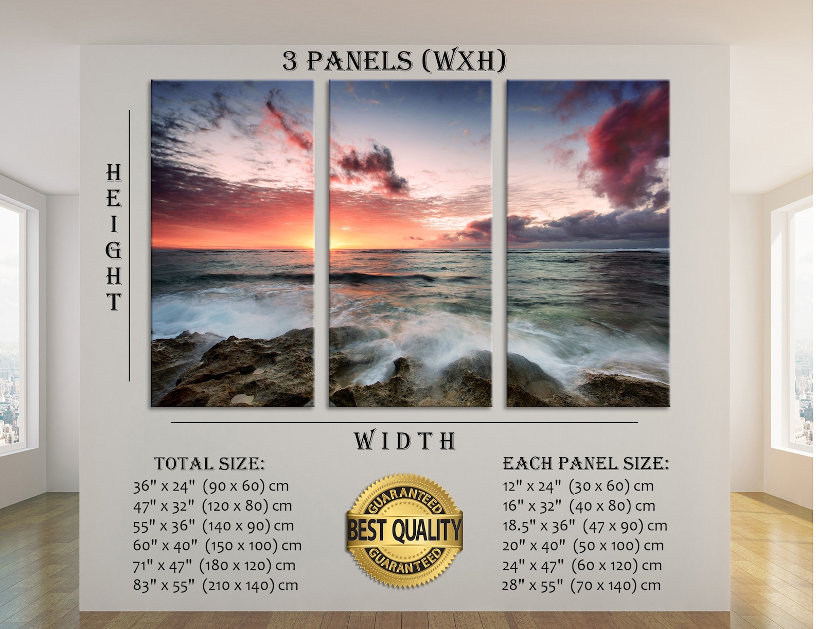 Sunset Canvas Bedroom Decor Extra Large Wall Art Print Wall Art Bedroom ...