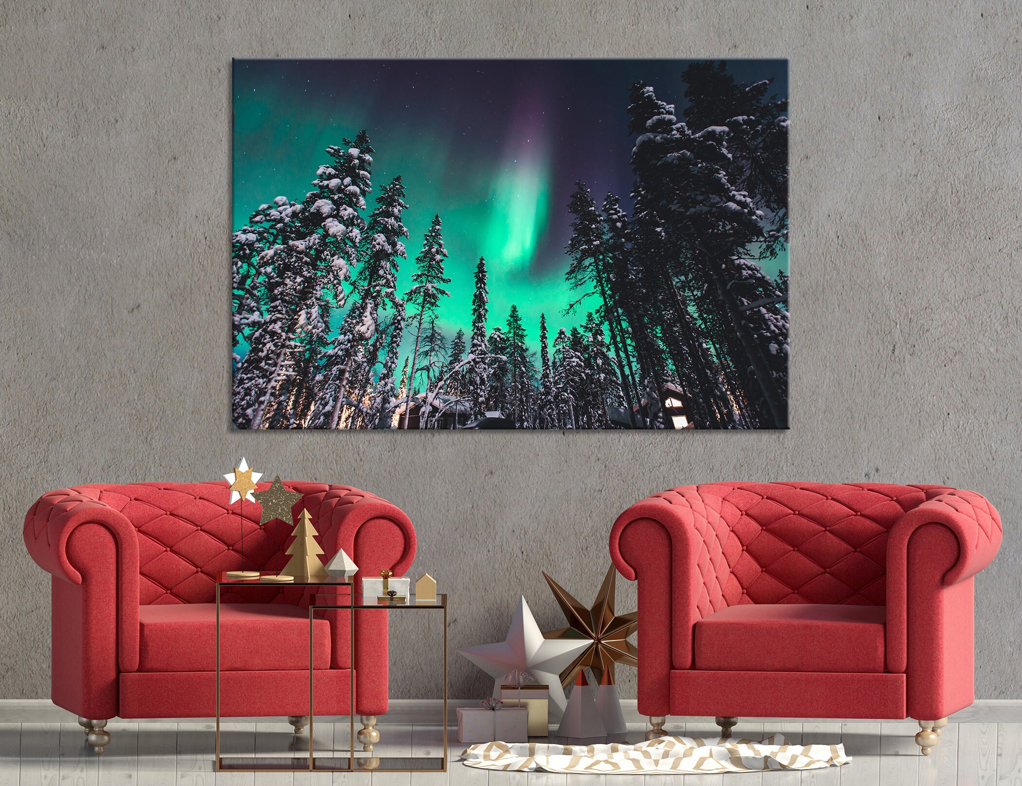 Green Aurora Borealis Wall Art Aurora Polaris Wall Decor - Etsy