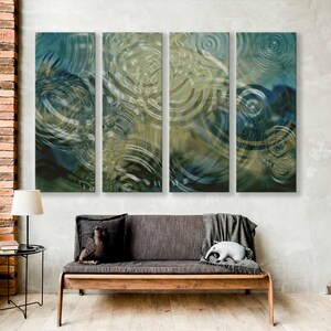 Circles on the Water Wall Art - Abstract Canvas Print Set - Modern ...