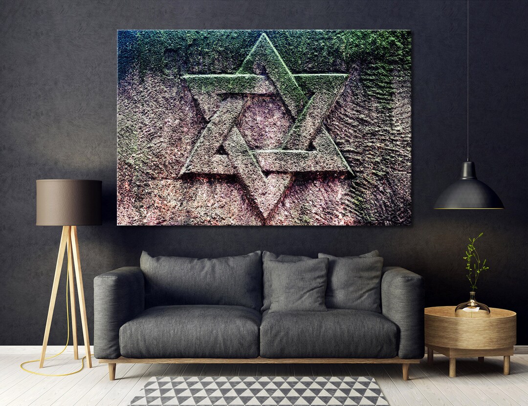 Star of David, Sign Carved in Stone Canvas Print, Symbol of Judaism - Etsy