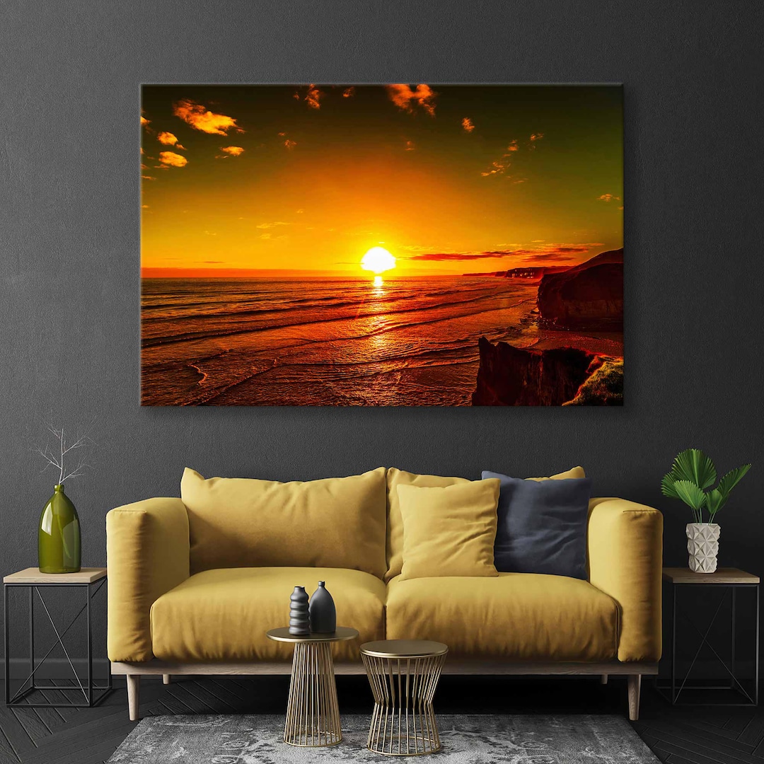 Sunset Canvas Wall Art - Extra Large Sunset Print - Beautiful Sunset ...