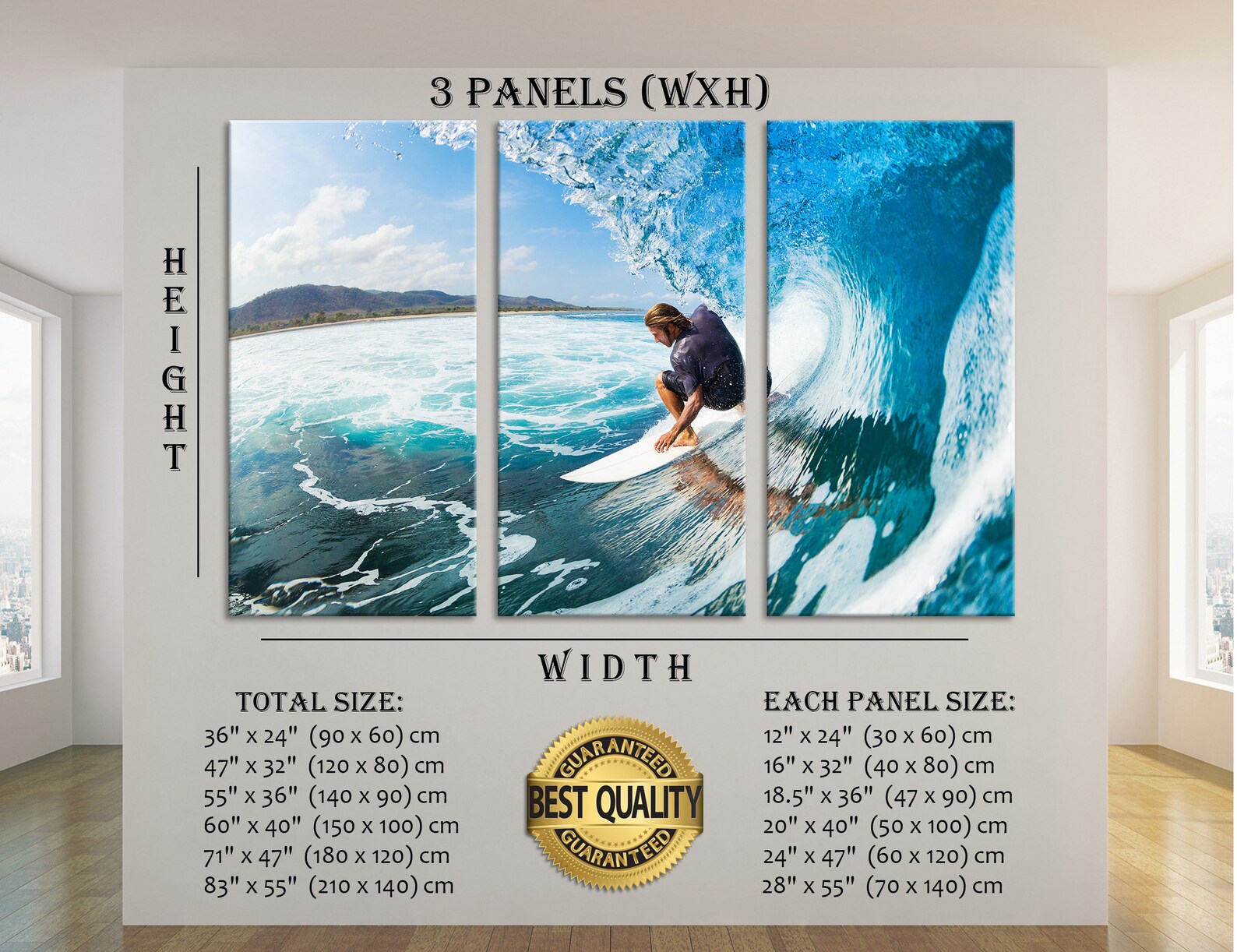 Surfer Canvas Wave Surfing Art Surfing Print Surfer Wall Art Surfing ...