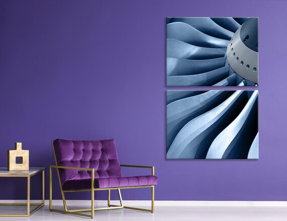 Turbo-jet Engine Wall Art Vertical Canvas Print Silver | Etsy