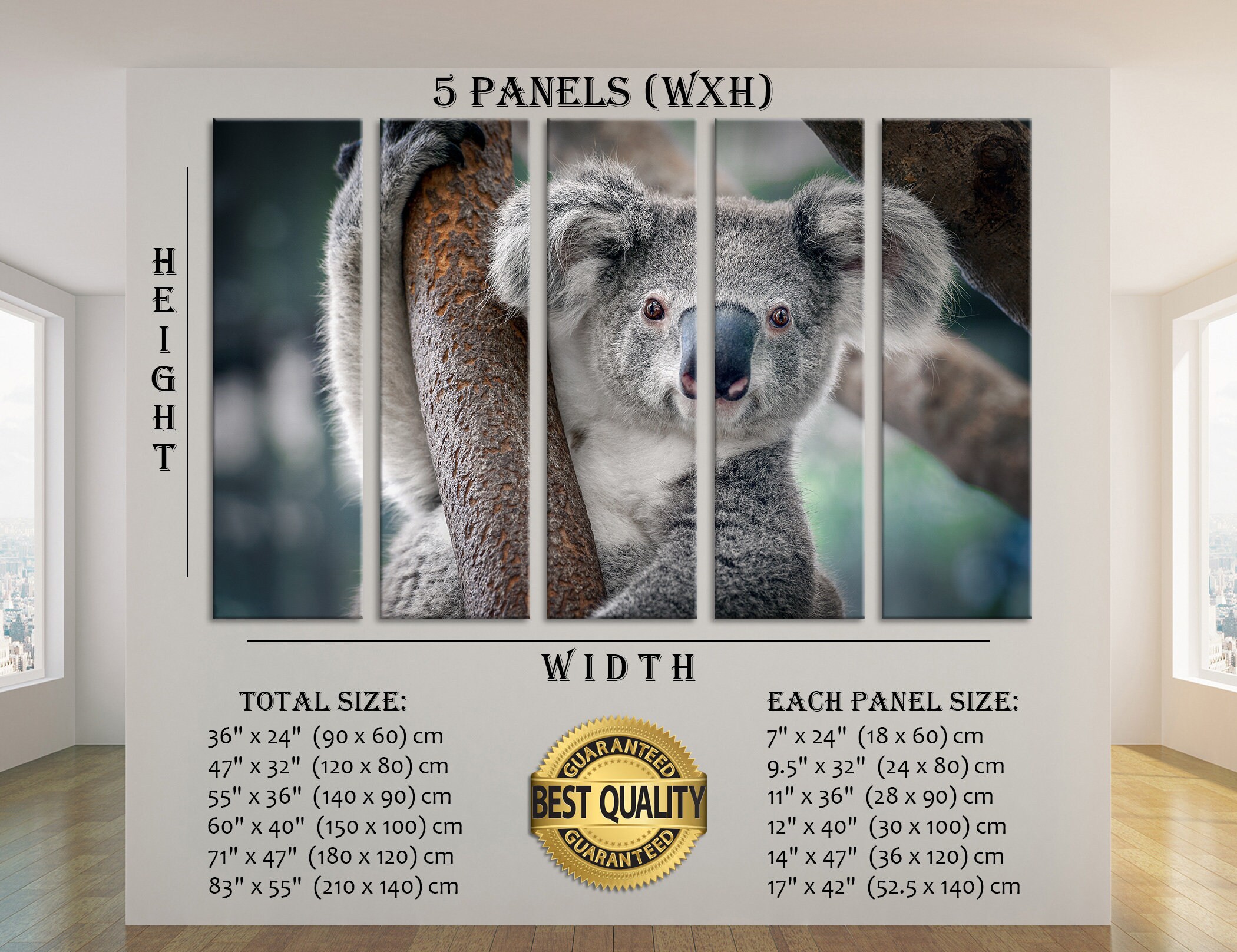 Cute Koala Wall Art Cute Koala Canvas Koala Wall Art Koala | Etsy