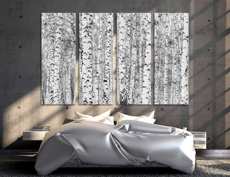 Birch Forest Wall Art Forest Canvas Forest Poster Forest Print - Etsy