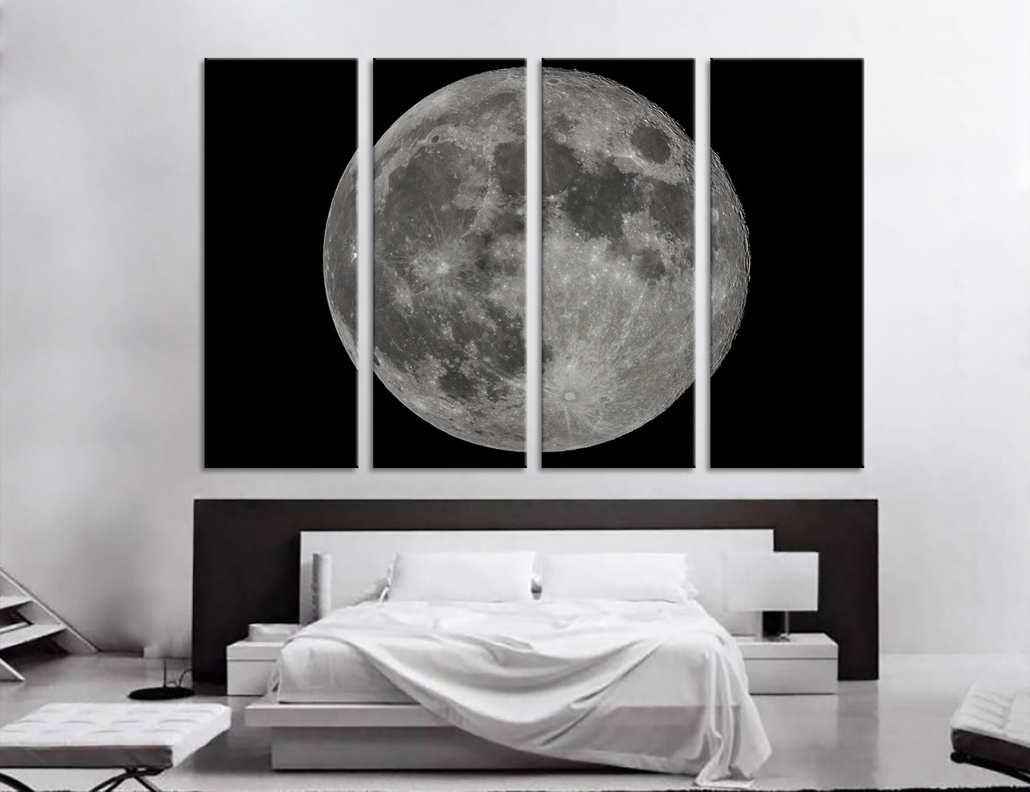 Full Moon at Night Moon Art Moon Canvas Moon Decor Moon Home Decor Moon ...