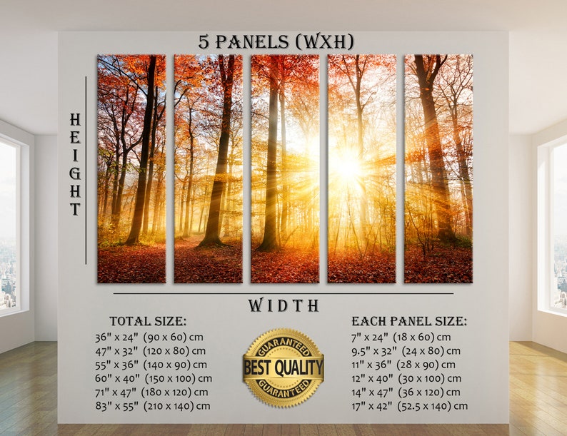 Forest Canvas Autumn Forest Canvas Landscape Canvas Yellow Leaves ...