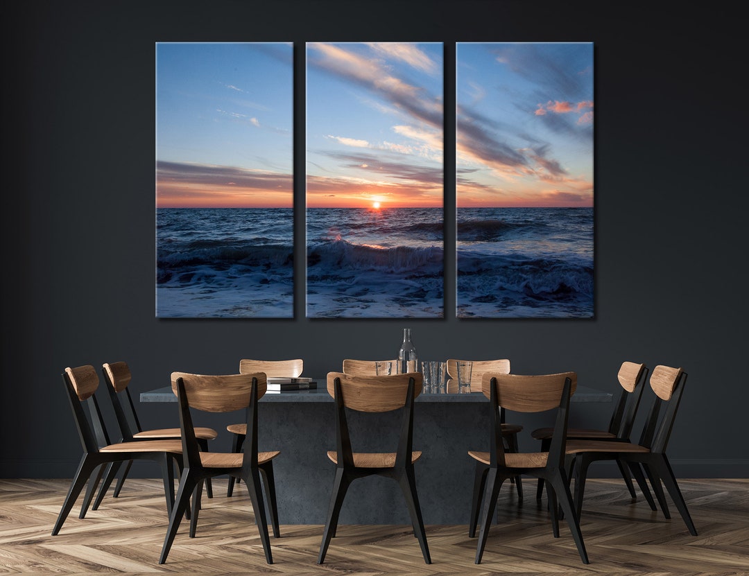 Sunset Storm Wall Art Storm Canvas Set Storm Decor Storm Home Decor ...