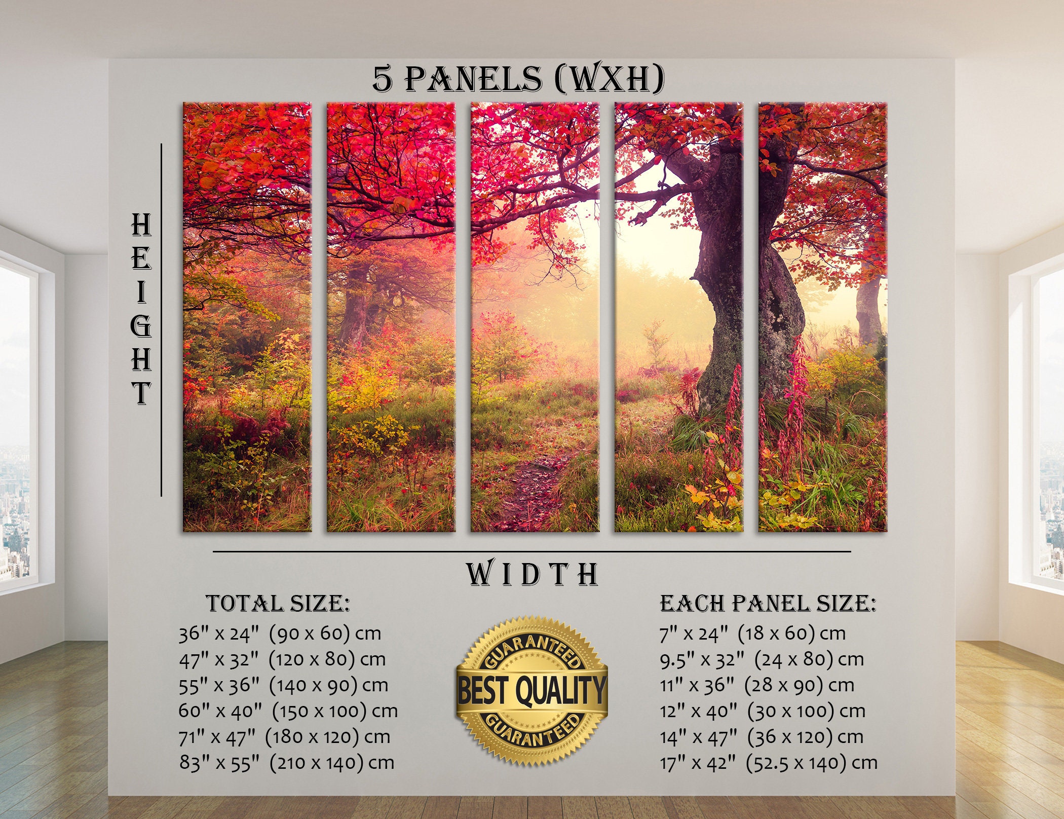 Autumn Trees Wall Art Forest Canvas Print Forest Art Poster | Etsy