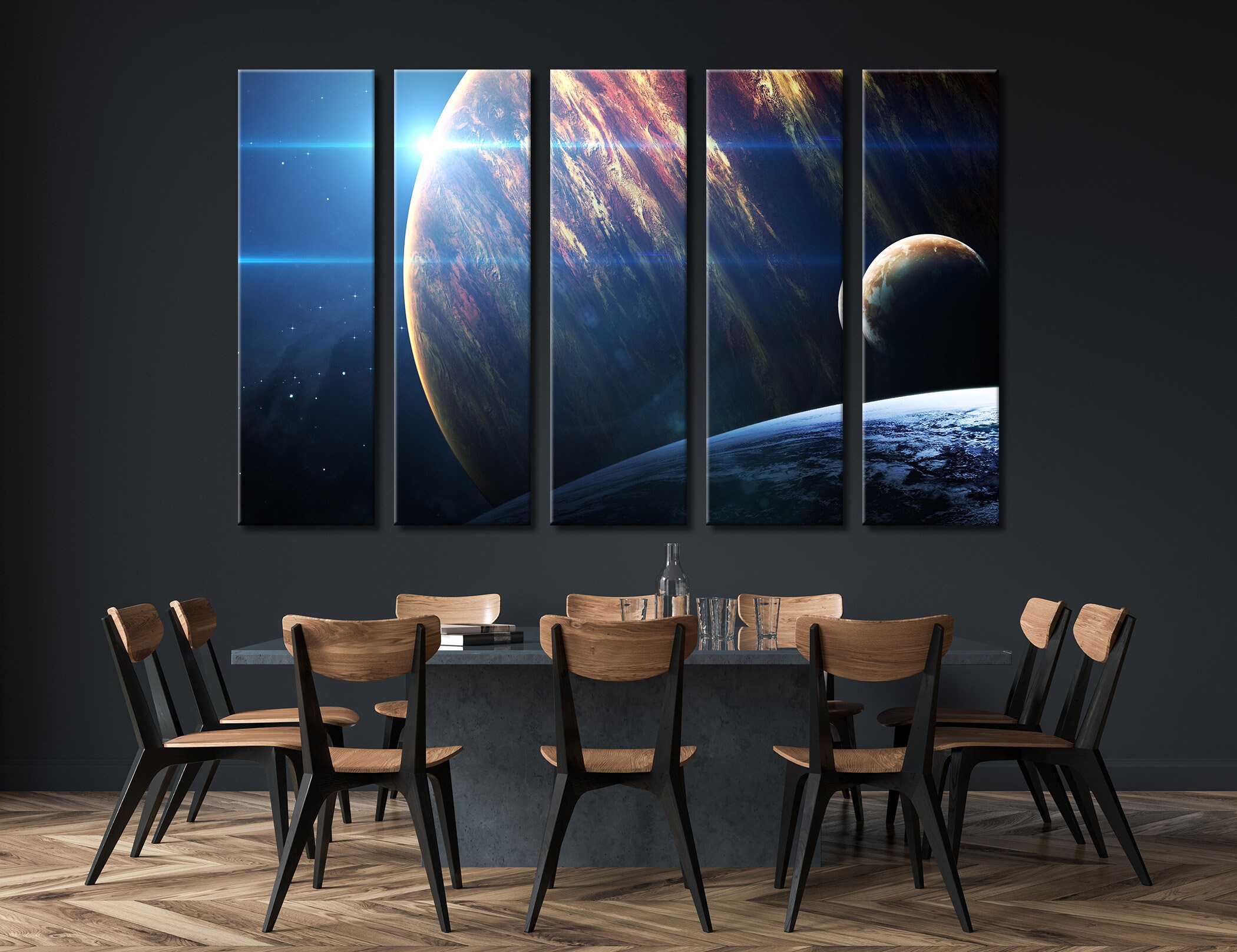 Universe Art Universe Decorplanets Wall Decor Stars Canvas - Etsy