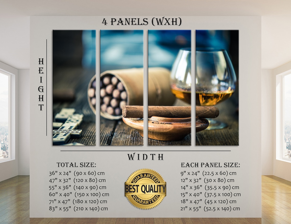 Cigar and Brandy Wall Decor Coffee Wall Art Cigar Room Canvas | Etsy