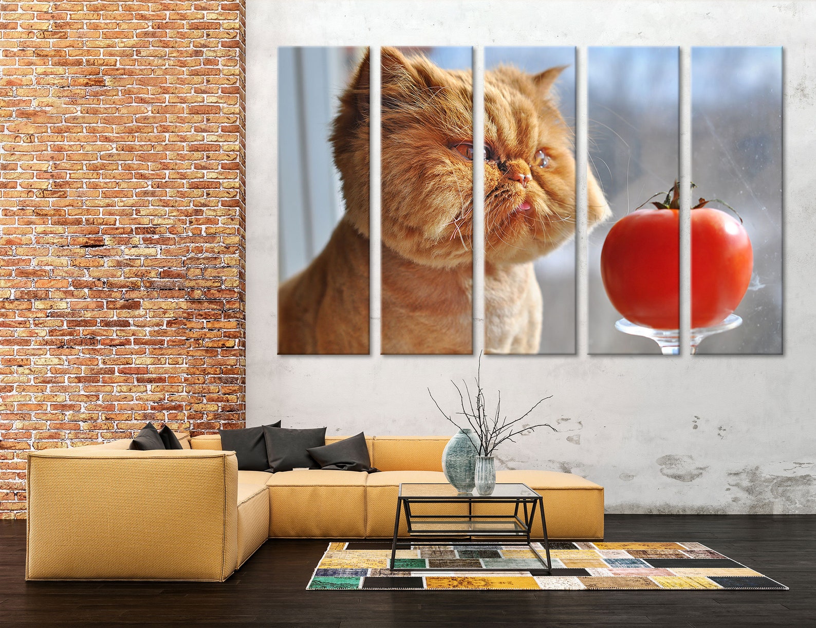 Red Cat Profile Canvas Art Cat Wall Art Animal Canvas Print | Etsy