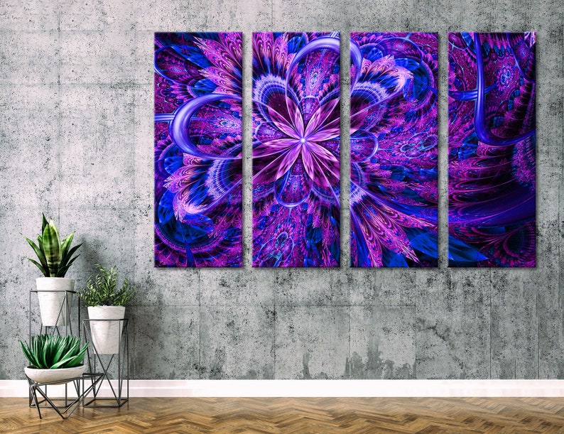 Abstract 3D Flower Wall Art Abstract Canvas Abstract Print | Etsy