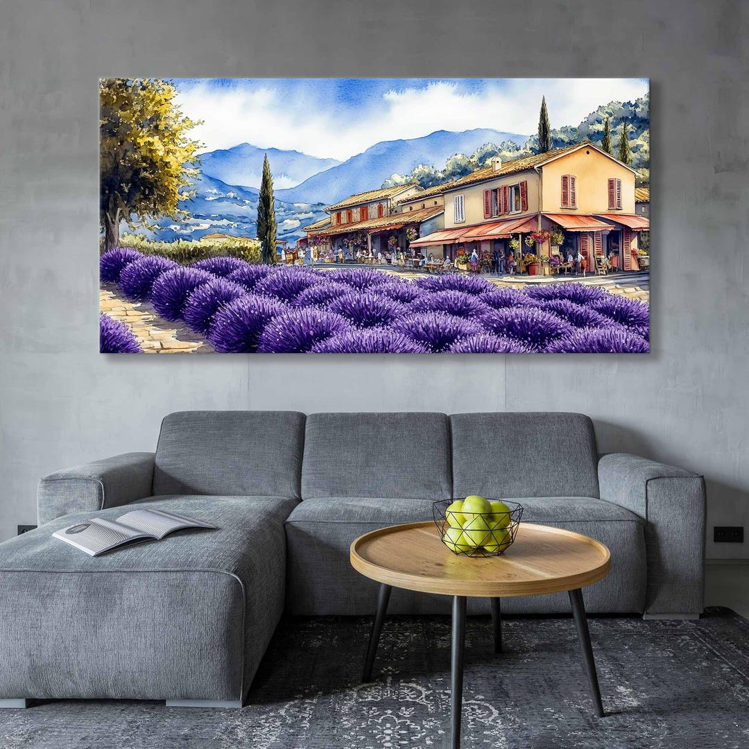French Countryside Canvas Print, Watercolor French Decor, Provence ...