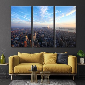 NYC Manhattan at Sunset Manhattan Canvas New York Canvas NYC - Etsy