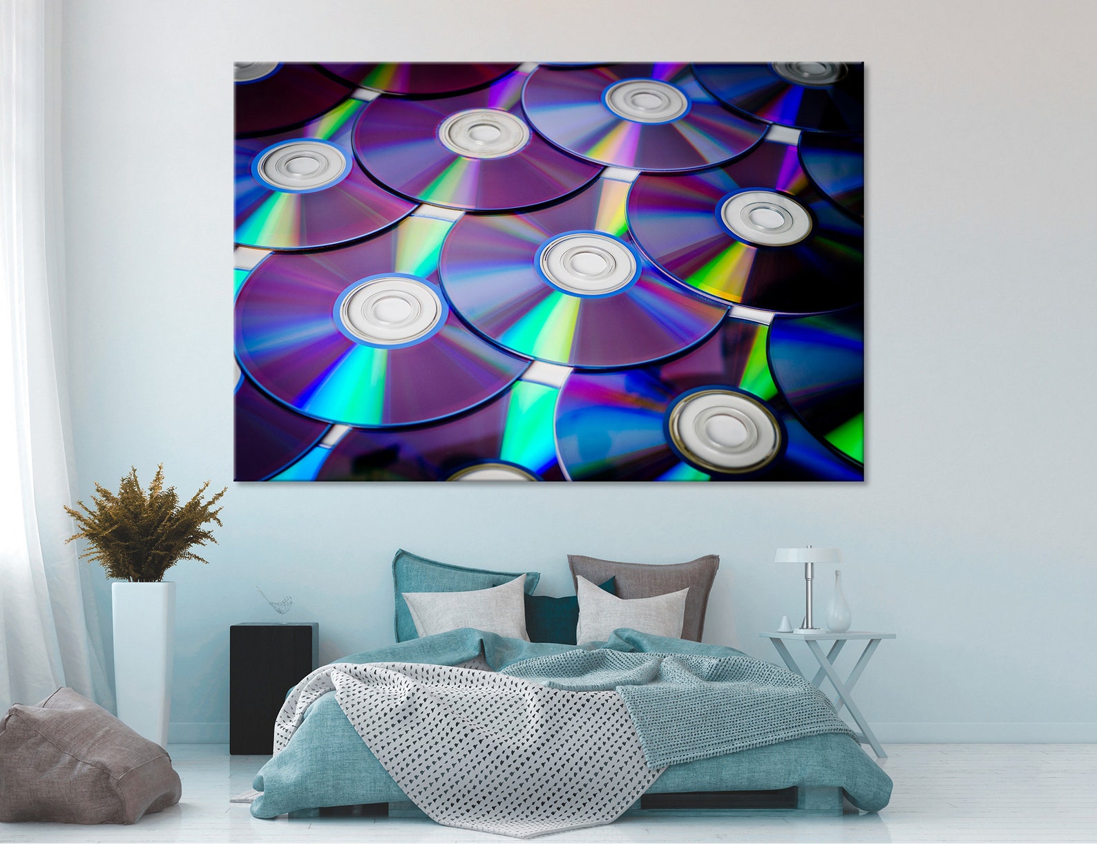 CD and DVD Discs Wall Art CD Large Canvas Print Retro Wall Art - Etsy