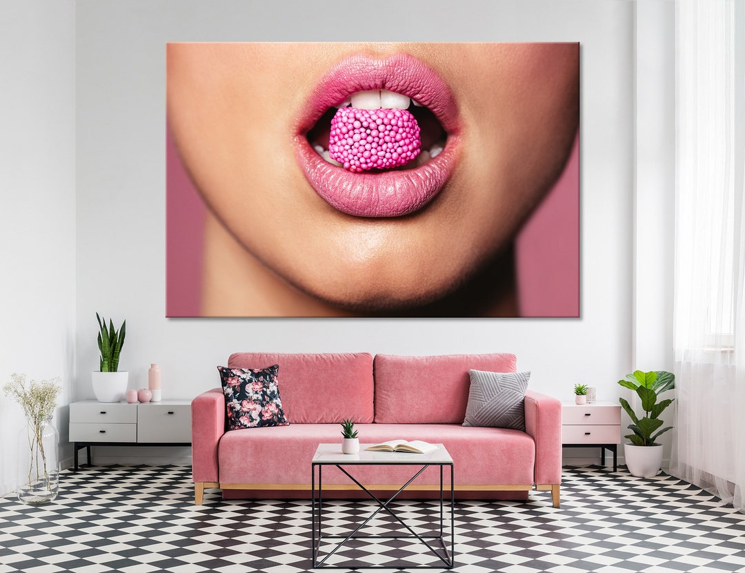 Captivating Lips Wall Art - Intriguing Face Canvas Print - Enchanting ...