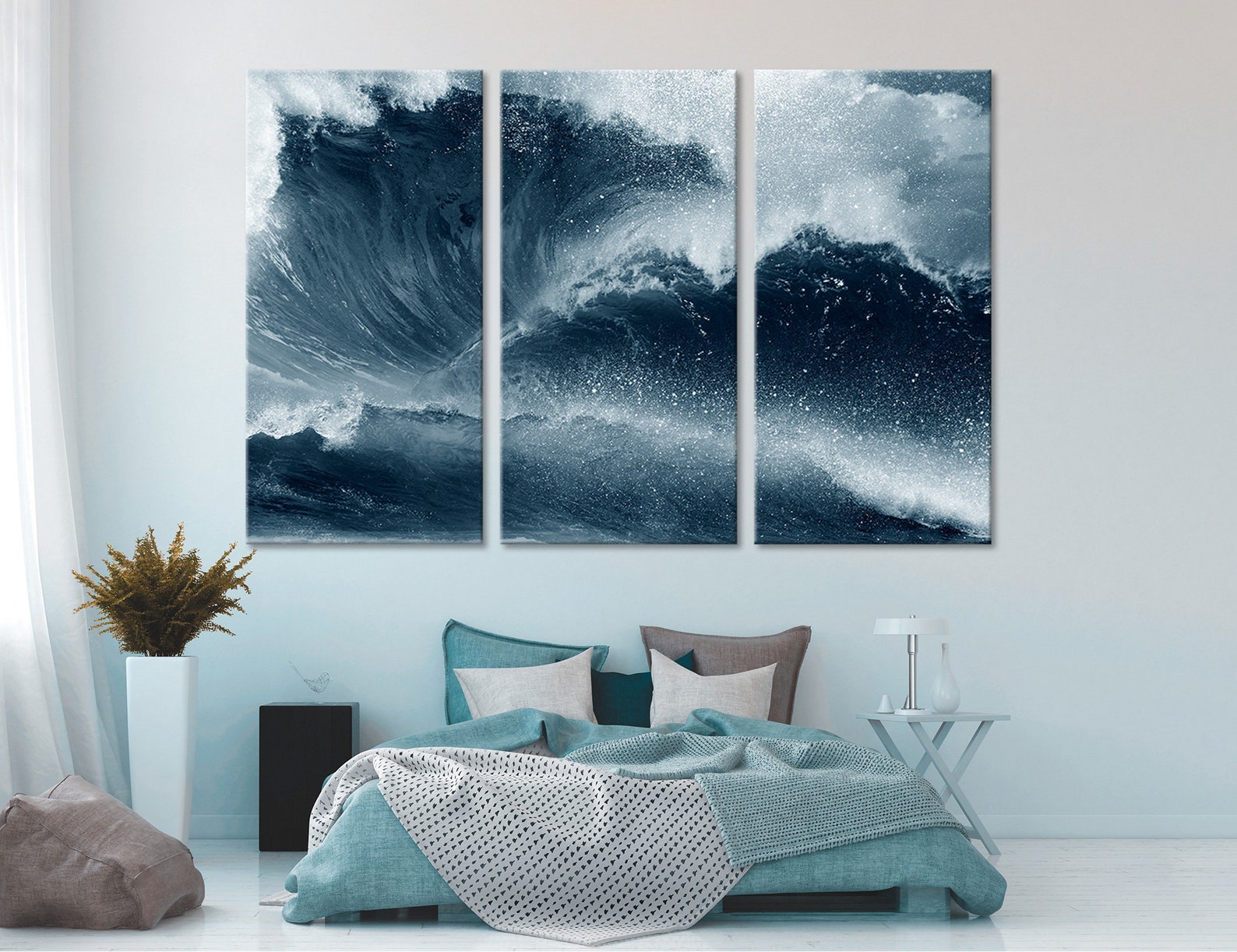 Storm Waves Storm Canvas Blue Water Canvas Print Art Ocean | Etsy