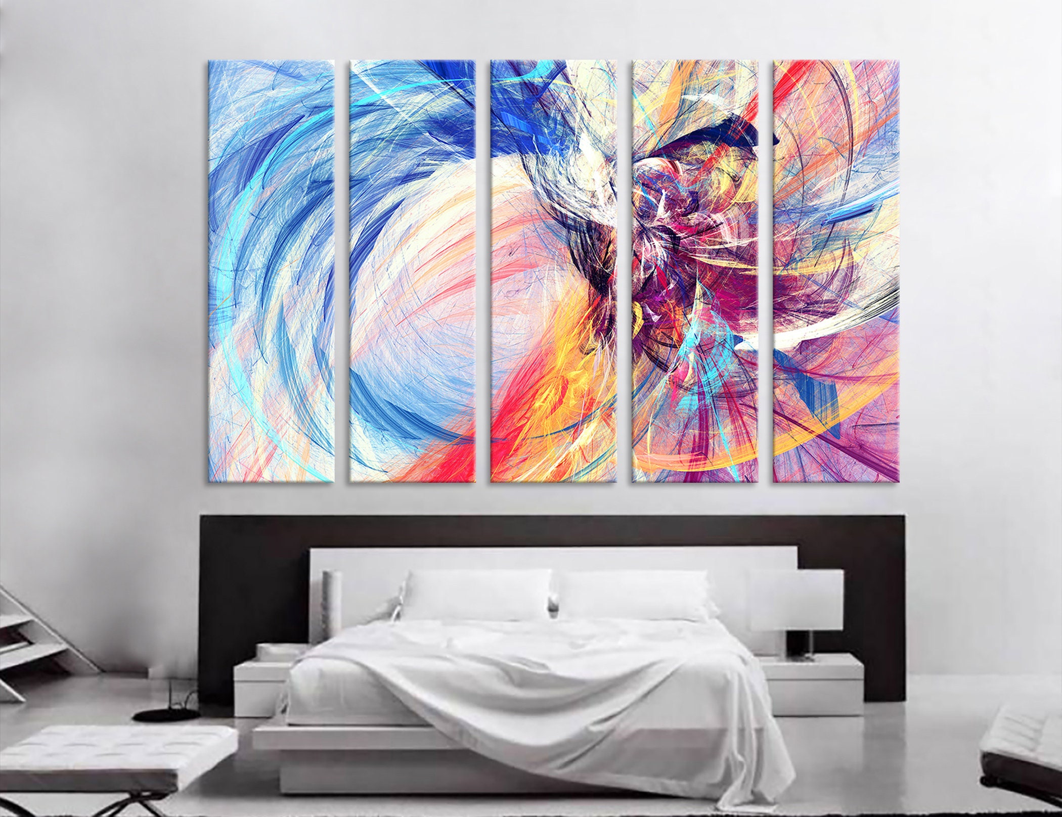 Multicolor Bright Wall Decor Multicolor Bright Wall Art | Etsy