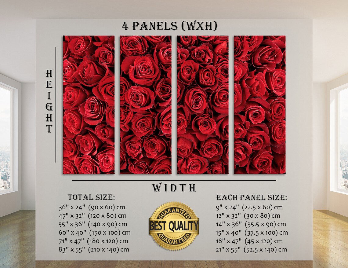 Red Roses Pattern Canvas Red Roses Canvas Red Roses Print Red | Etsy