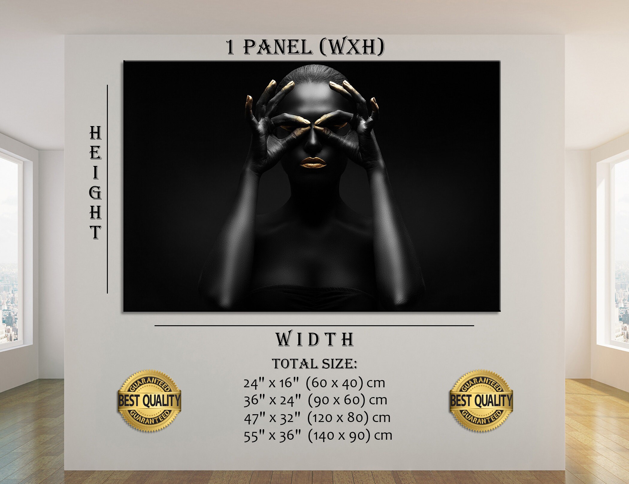 Beautiful Dark Skinned Woman Wall Art Dark Canvas Dark Print | Etsy