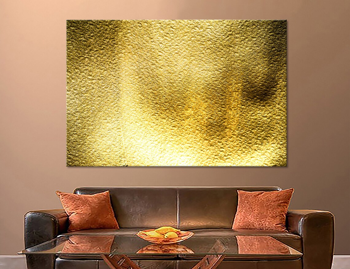 Golden Foil Abstract Wall Decor | Etsy