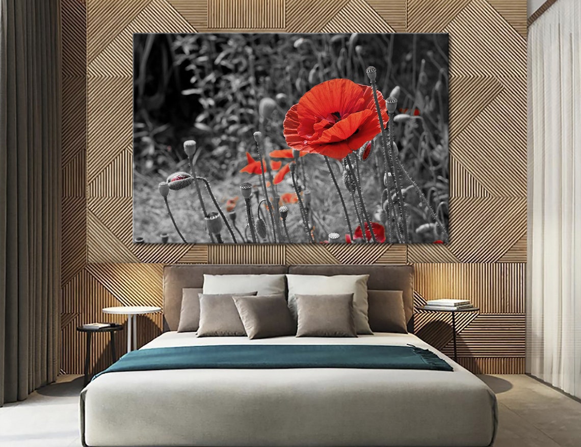 Red Poppy Canvas Red Poppy Print Red Poppy Poster Red Poppy - Etsy