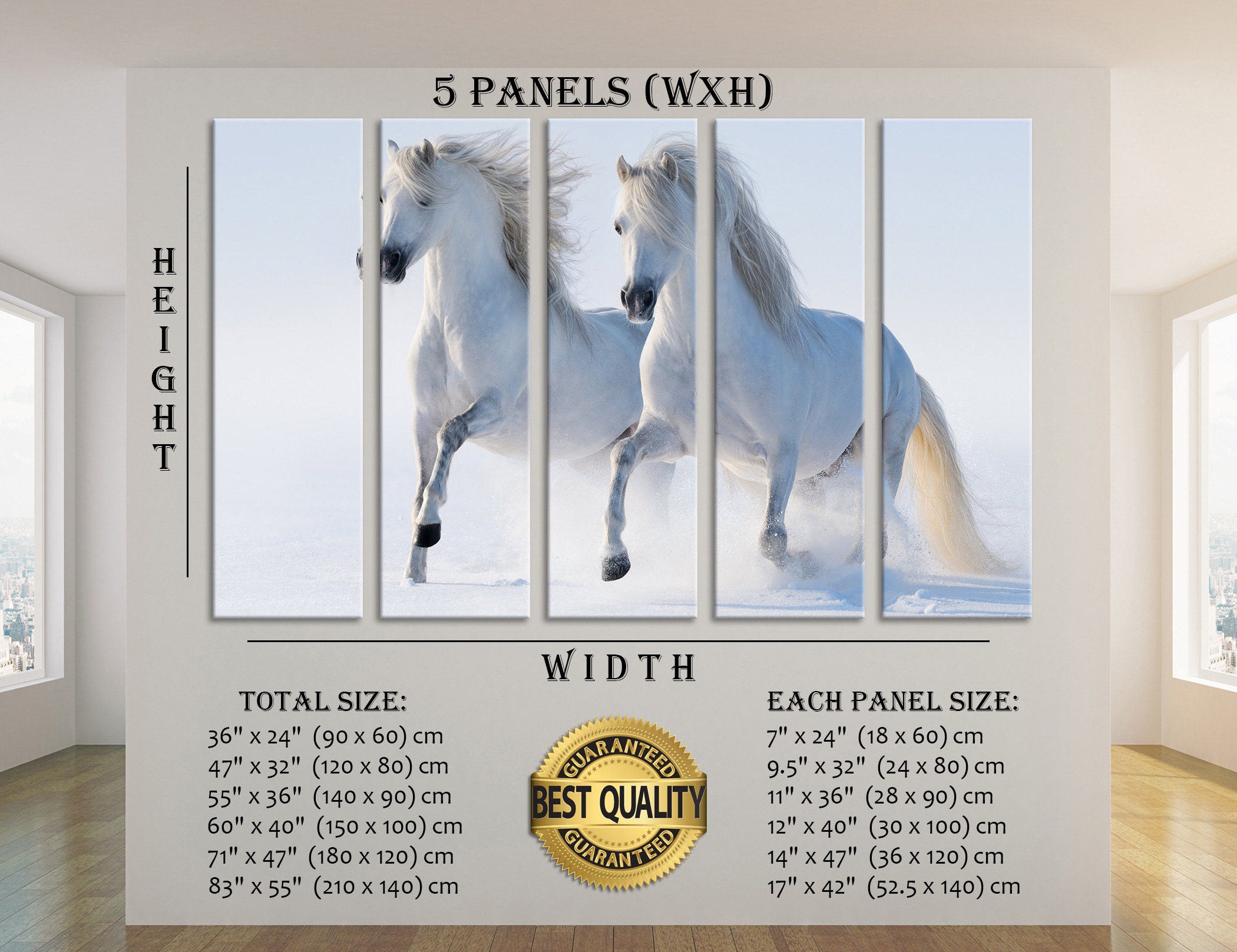 Horses Wall Art Large Running Horses White Horses Canvas Print | Etsy