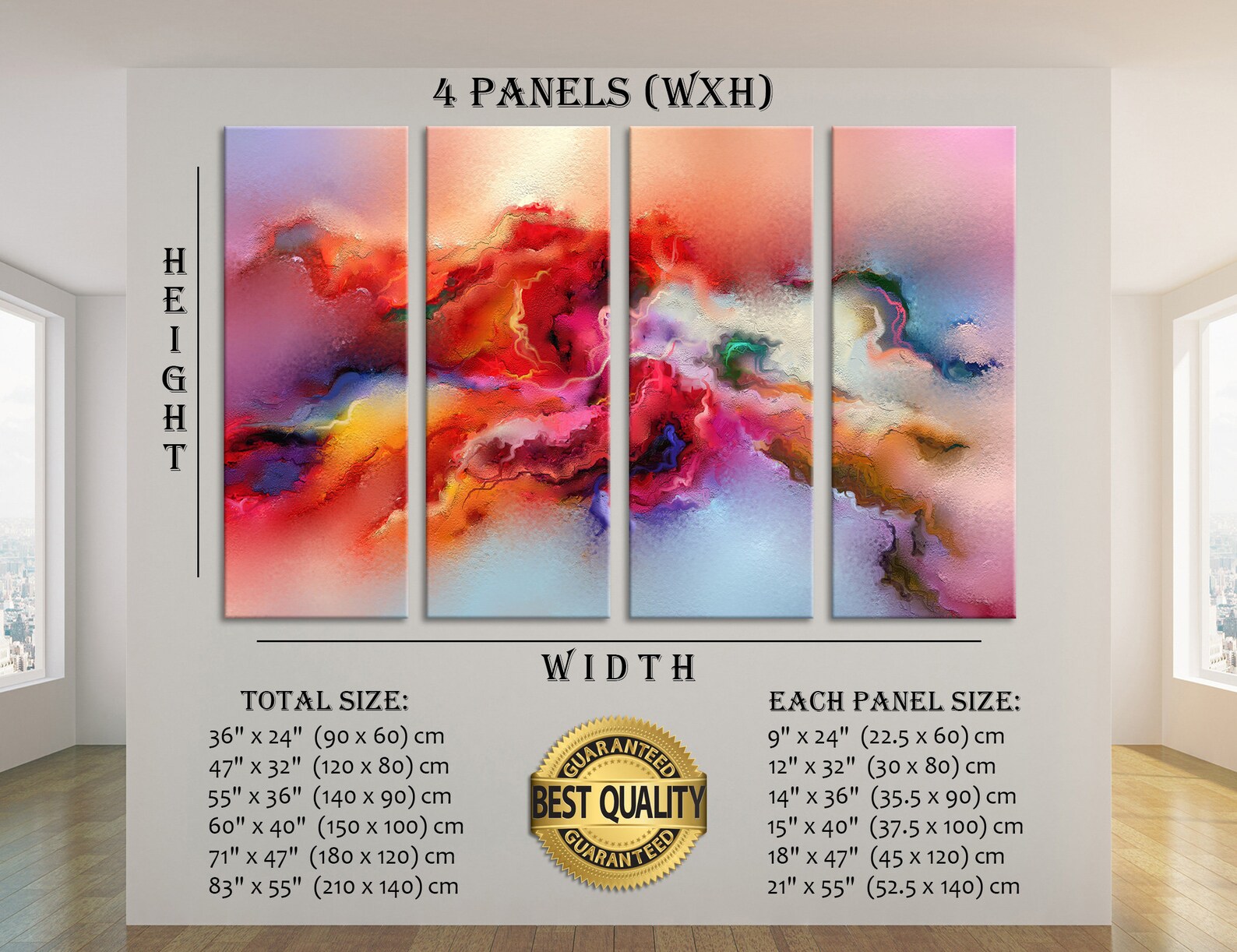 Bright Abstract Print on Canvas Print Wall Art | Etsy