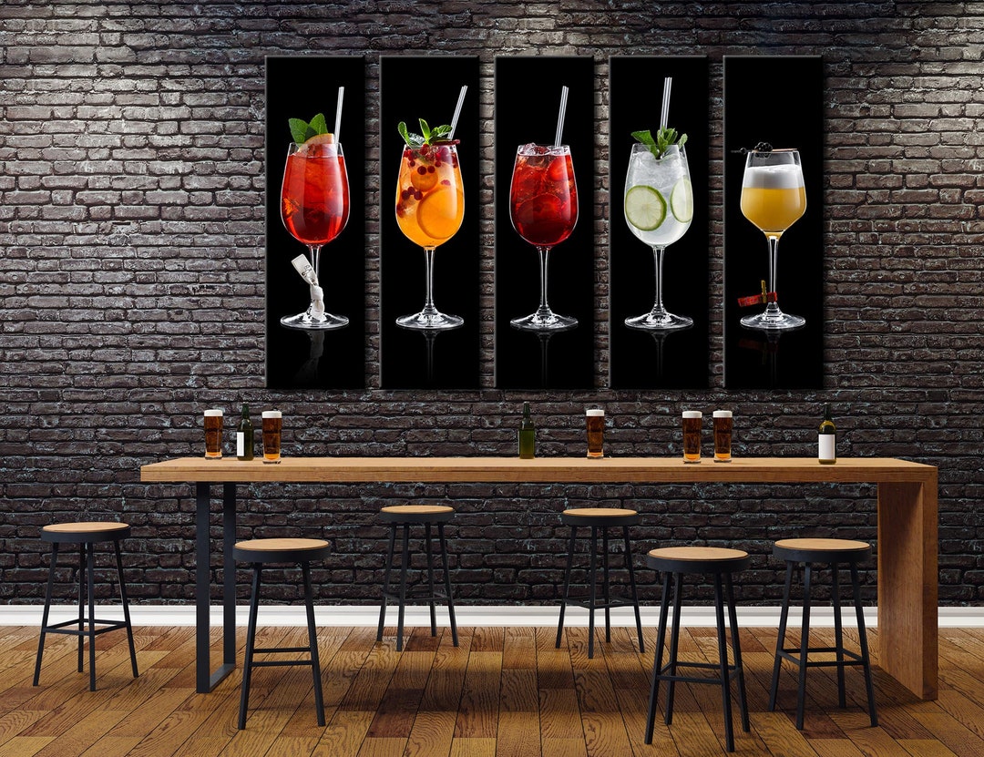 Spritz Drinks Set Canvas Print, Restaurant Wall Decor, Take Your Bar to ...
