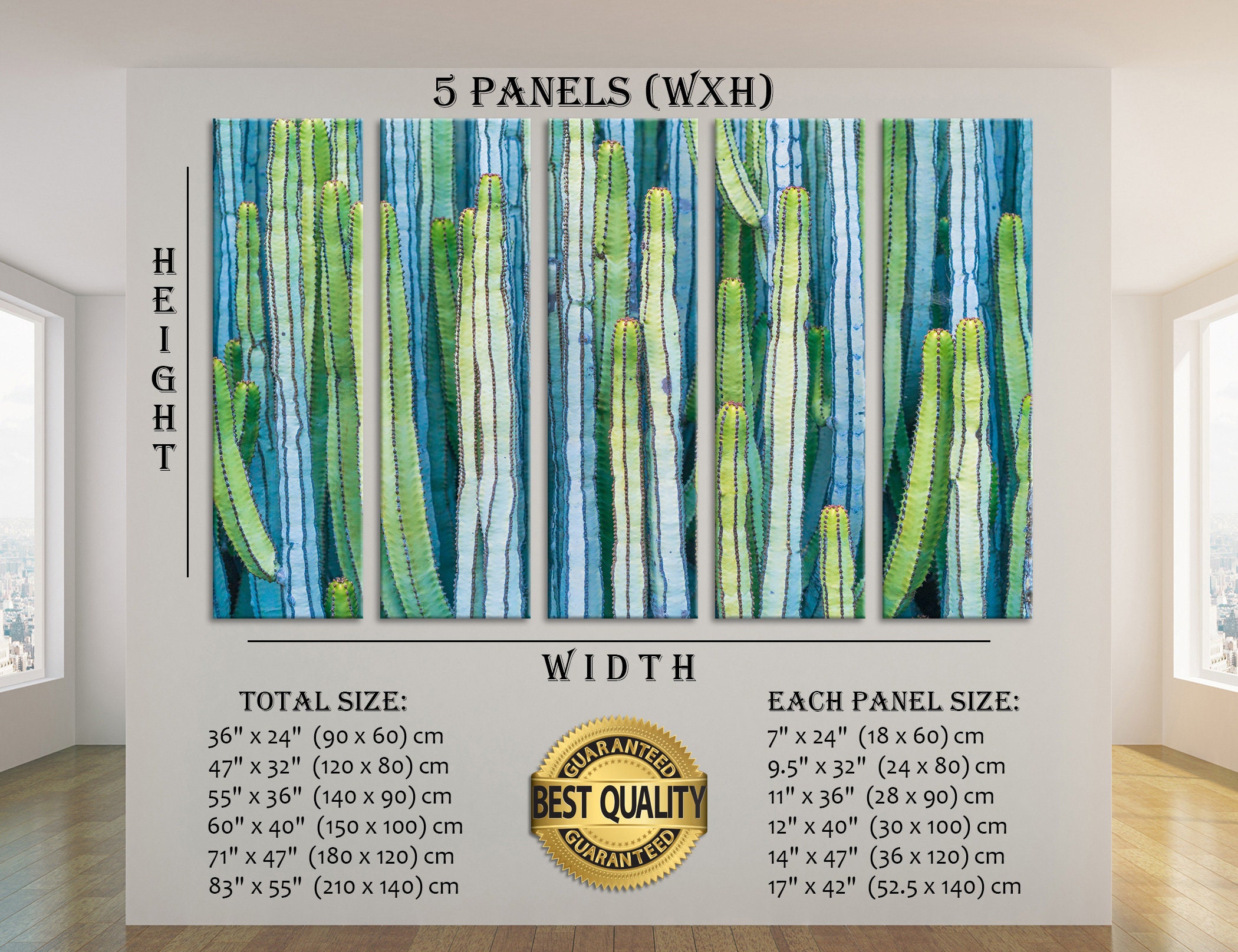 Cactus Large Canvas Print Cactus Wall Art Original Wall Art - Etsy