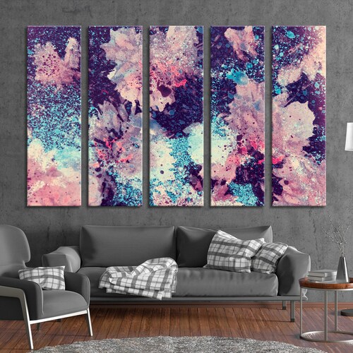 Bright Abstract Print on Canvas Print Wall Art | Etsy