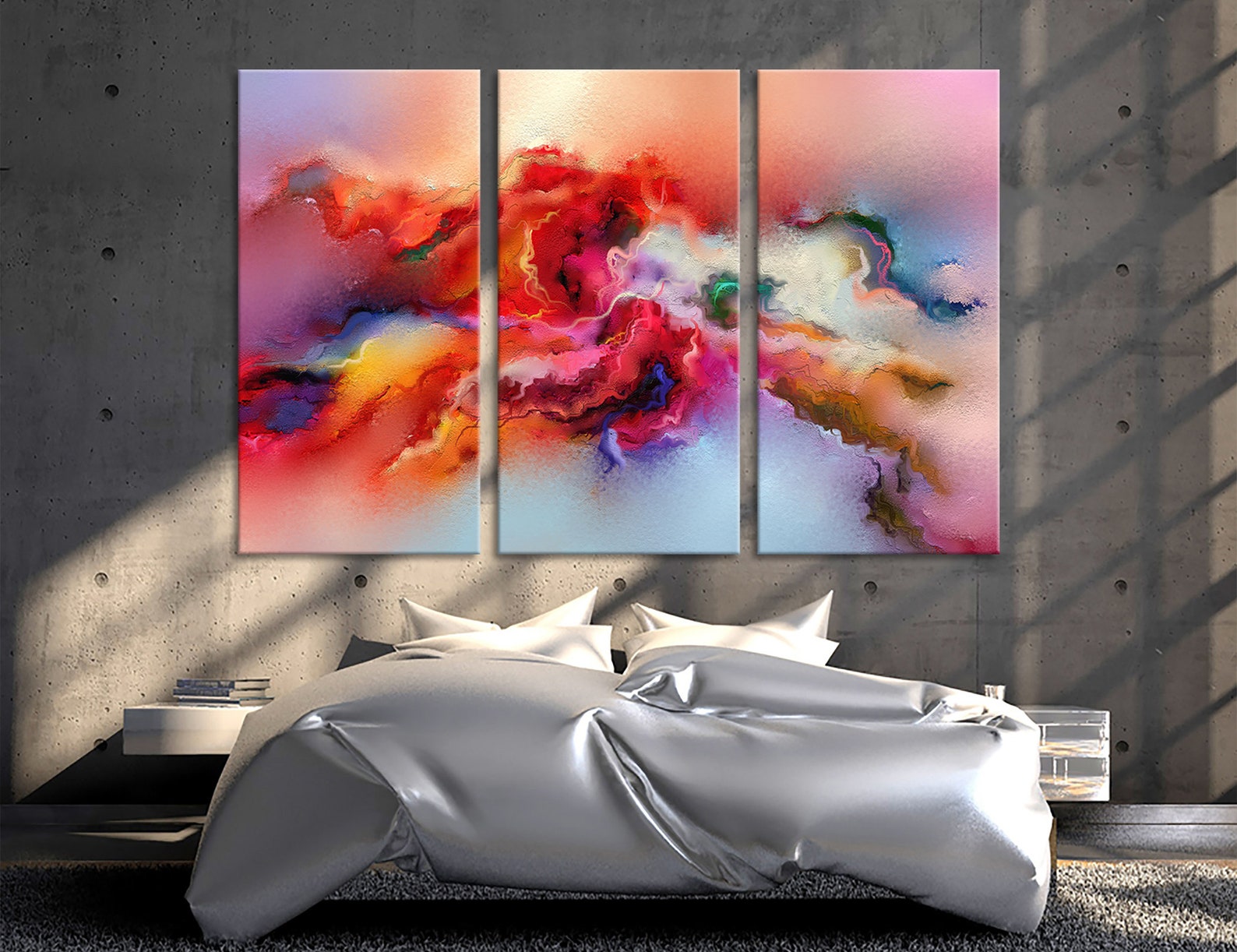 Bright Abstract Print on Canvas Print Wall Art | Etsy