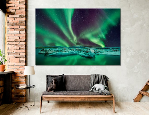 Northern Lights Canvas Northern Lights Wall Decoration - Etsy
