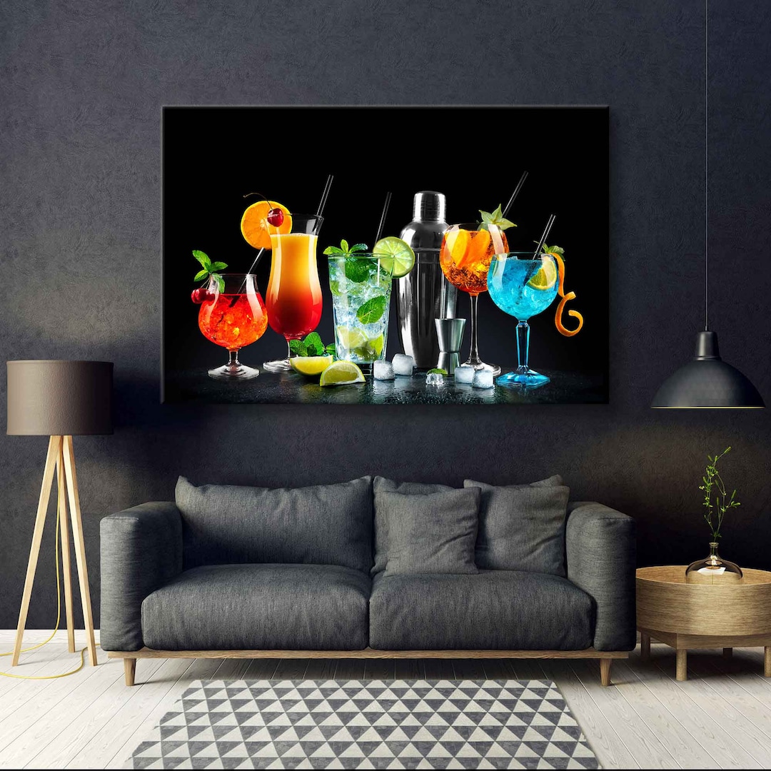 Set of Various Cocktails Canvas Print, Greatest Party Wall Decor - Etsy