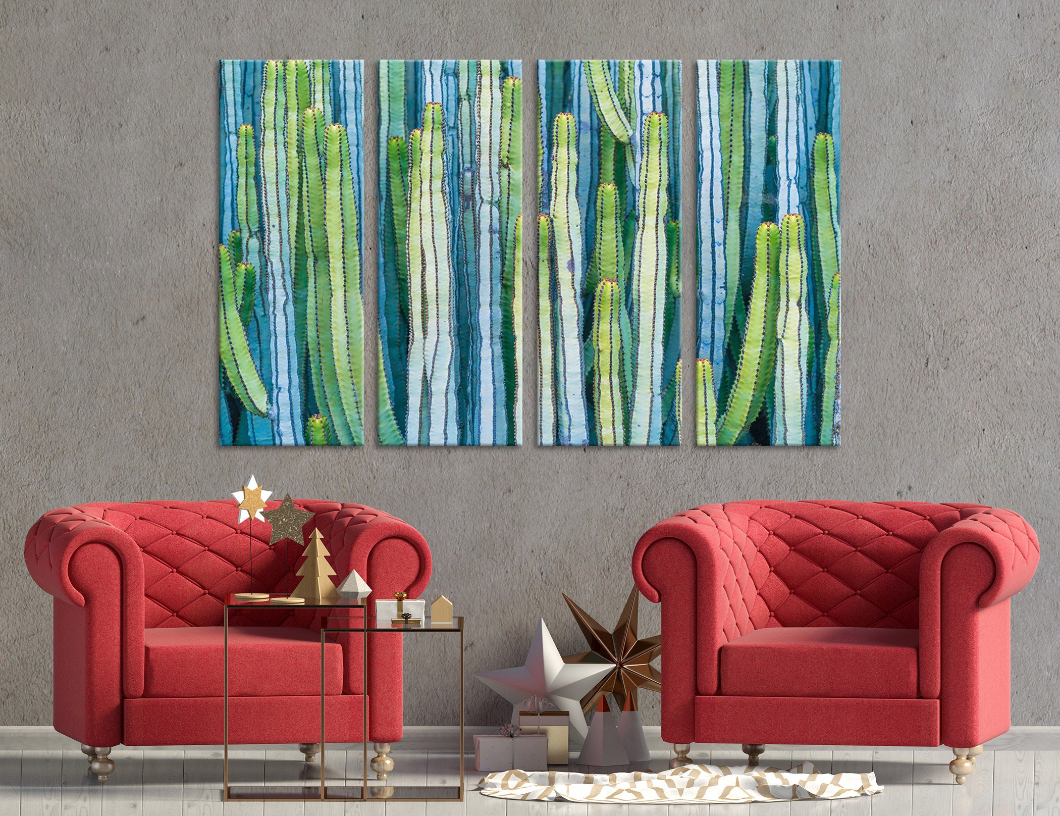 Cactus Large Canvas Print Cactus Wall Art Original Wall Art | Etsy