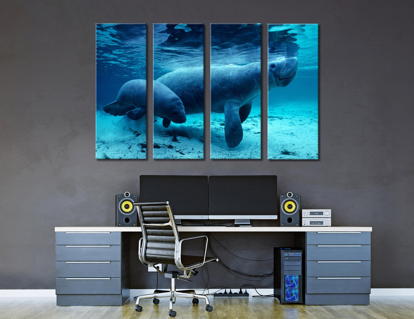 Manatee and Baby Pictures Manatee Print Manatee Poster Manatee Wall ...