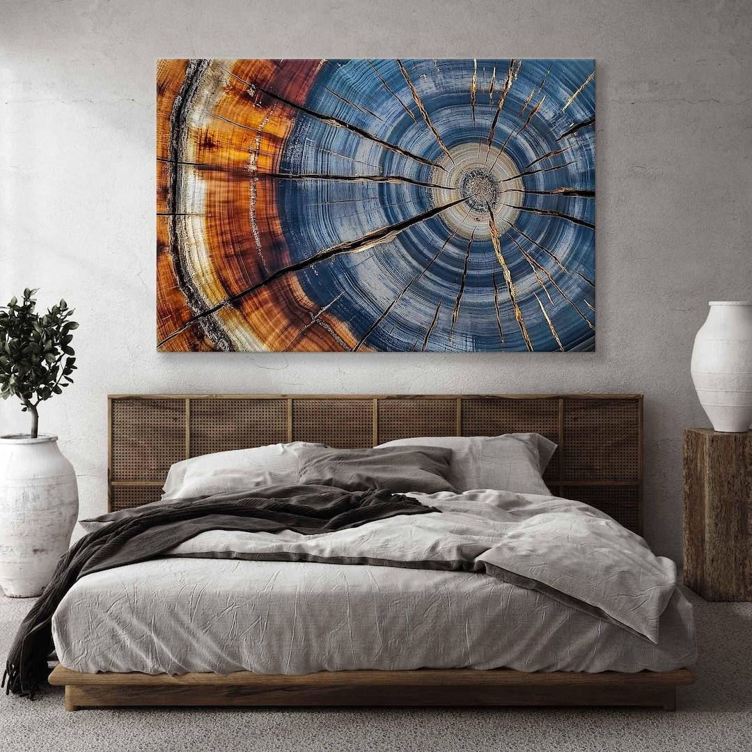 Colorful Tree Rings Canvas Print - Elegant Natural Wall Art - Over the ...