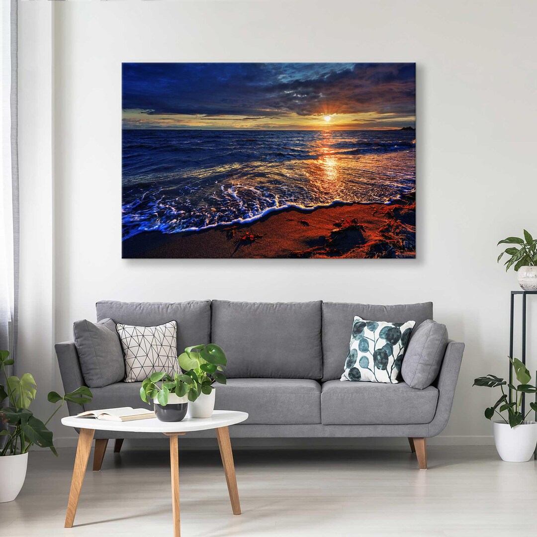 Sunset at Sea Canvas Wall Art – Extra Large Sunset Canvas Print for ...