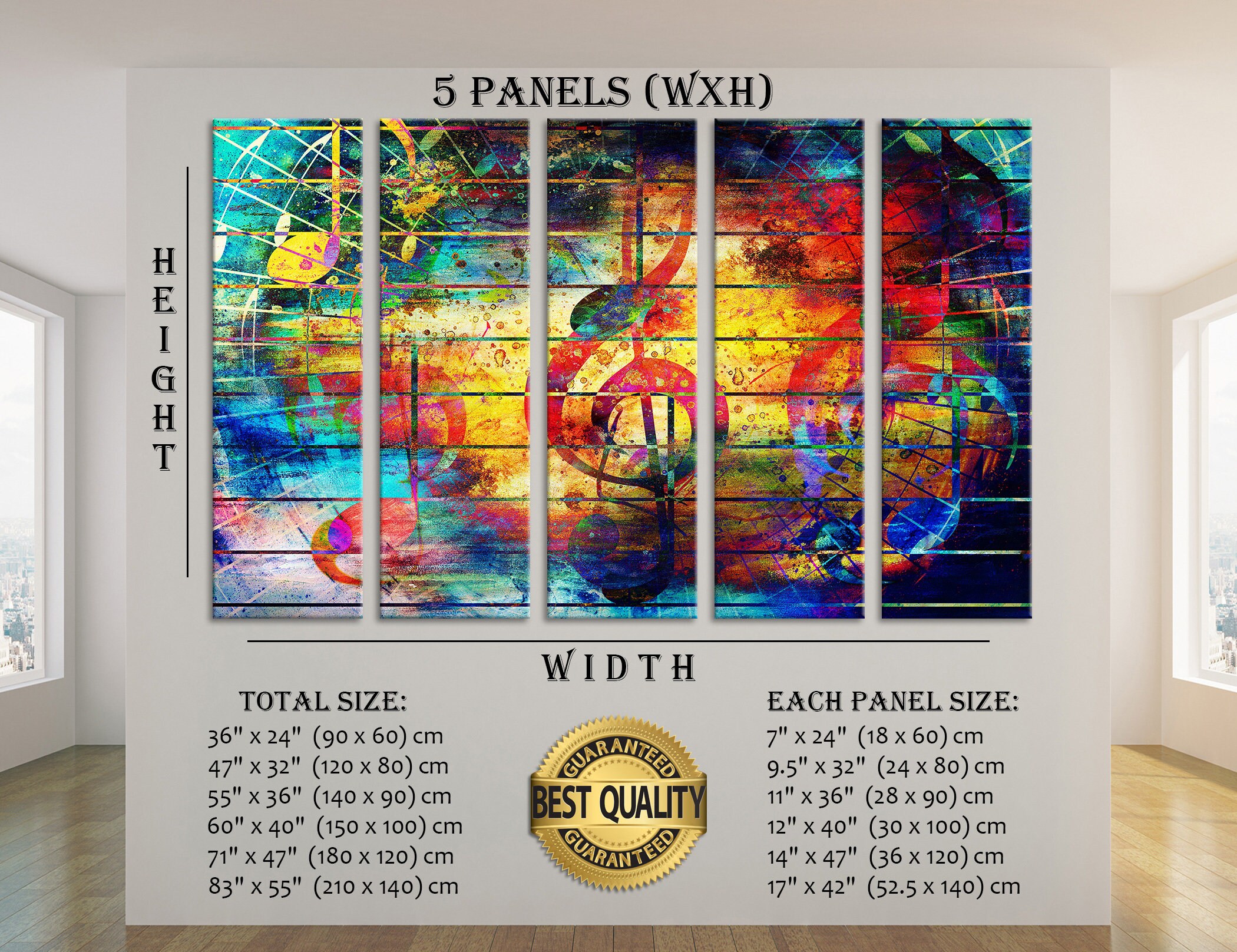 Beautiful Abstract Colorful Collage With Music Notes and the - Etsy