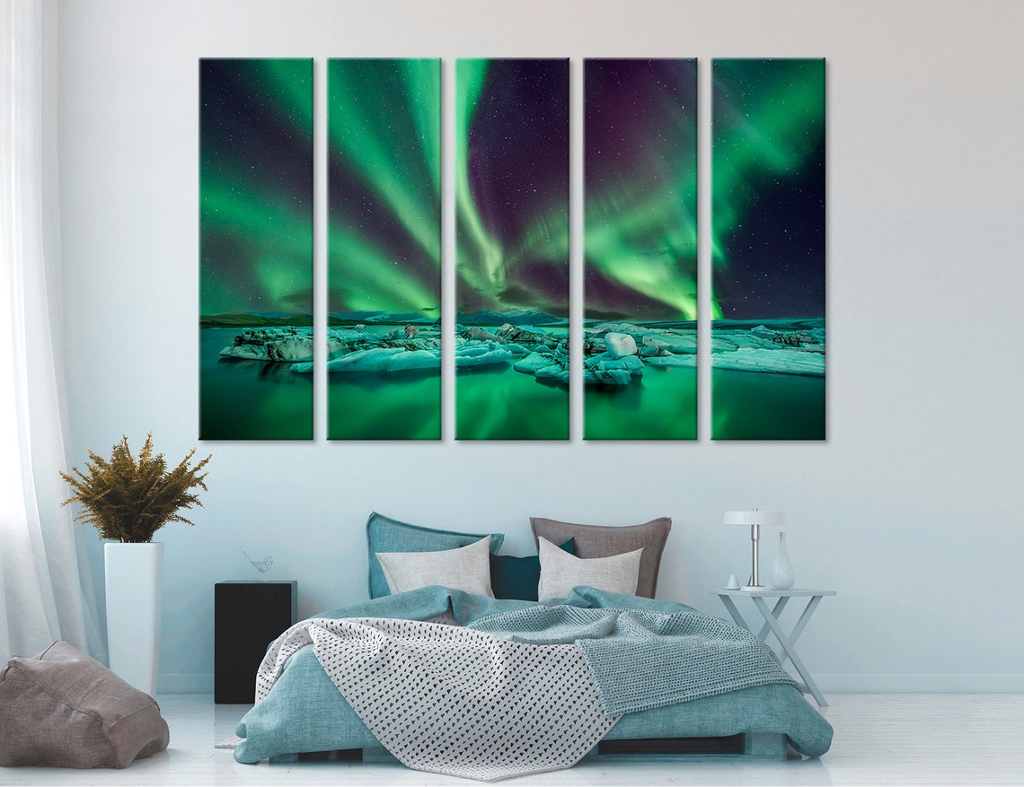Northern Lights Canvas Northern Lights Wall Decoration Northern Lights ...
